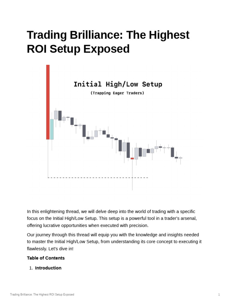 Trading Brilliance The Highest ROI Setup | PDF | Order (Exchange ...