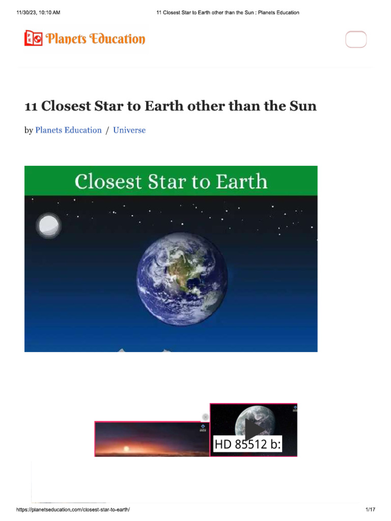 Nearest Star After Earth | PDF
