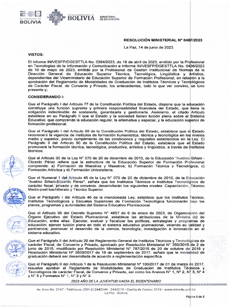 RM 487-Reglamentomodalidades | PDF