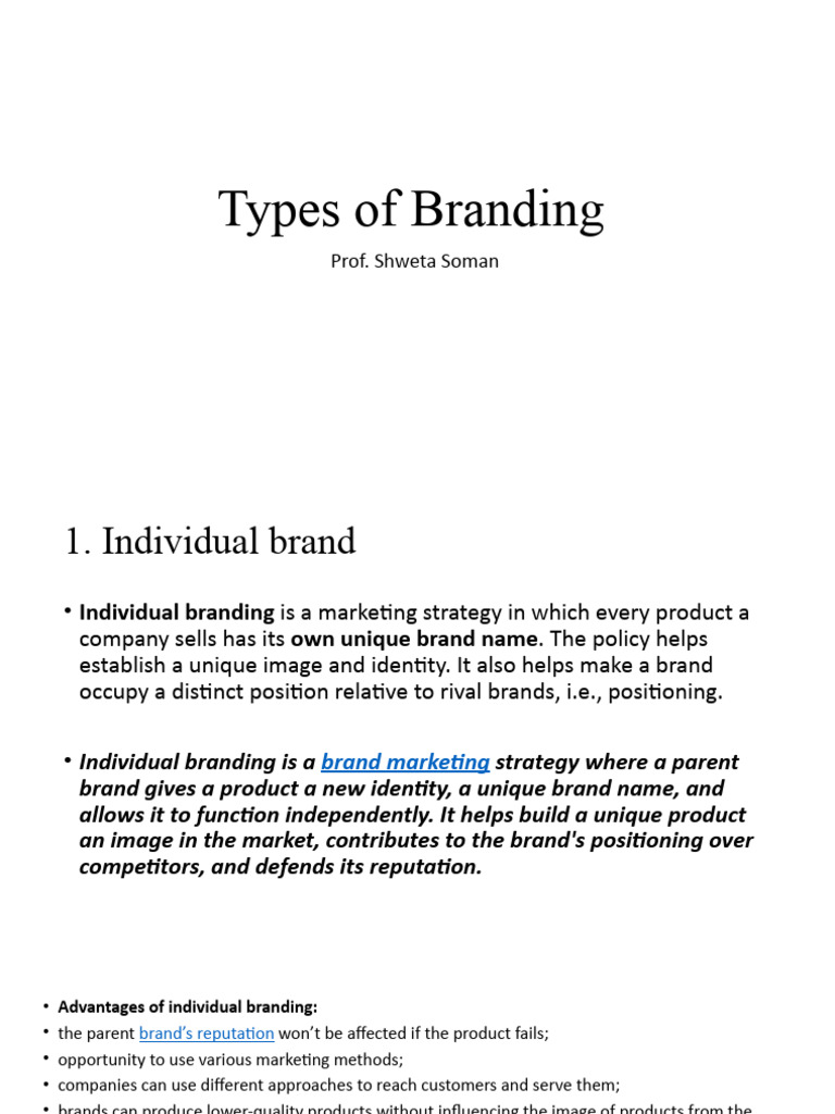 Unit 6 - Types of Branding | Download Free PDF | Brand | Marketing