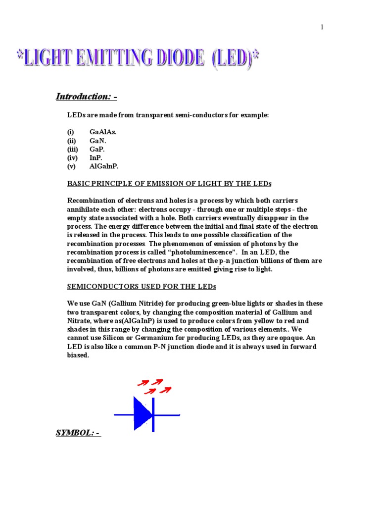 LED | PDF | Light Emitting Diode | Semiconductors
