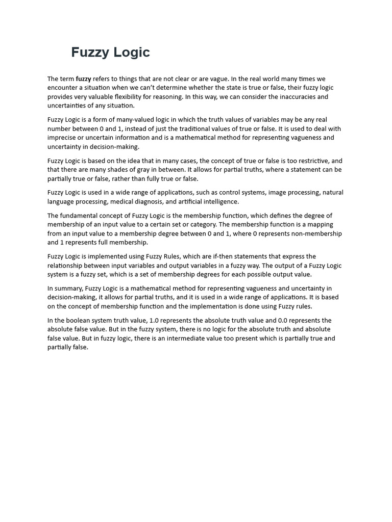 7.Fuzzy Logic | Download Free PDF | Fuzzy Logic | Artificial Intelligence