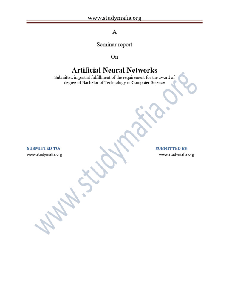 CSE Artificial Neural Networks Report | PDF | Artificial Neural Network | Neuron