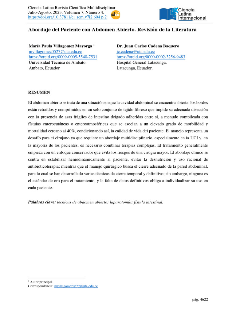 7305-Texto Del Artã Culo-30492-2-10-20230901 | PDF | Septicemia | Abdomen
