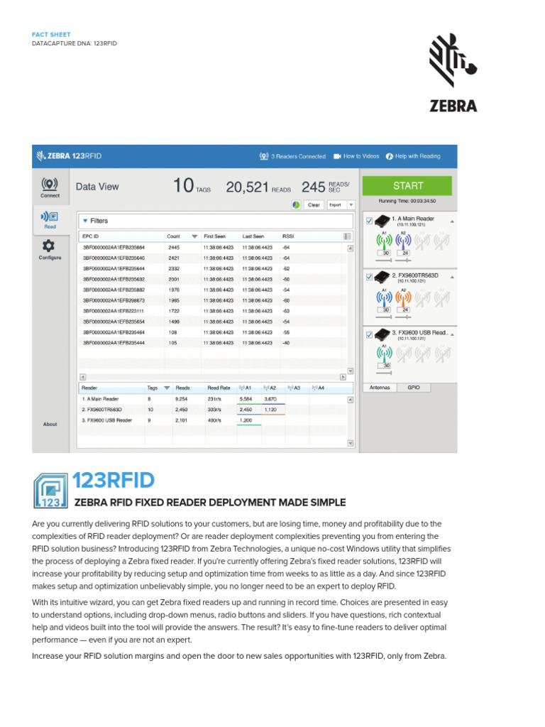 Simplify RFID Deployment with 123RFID | PDF | Radio Frequency ...