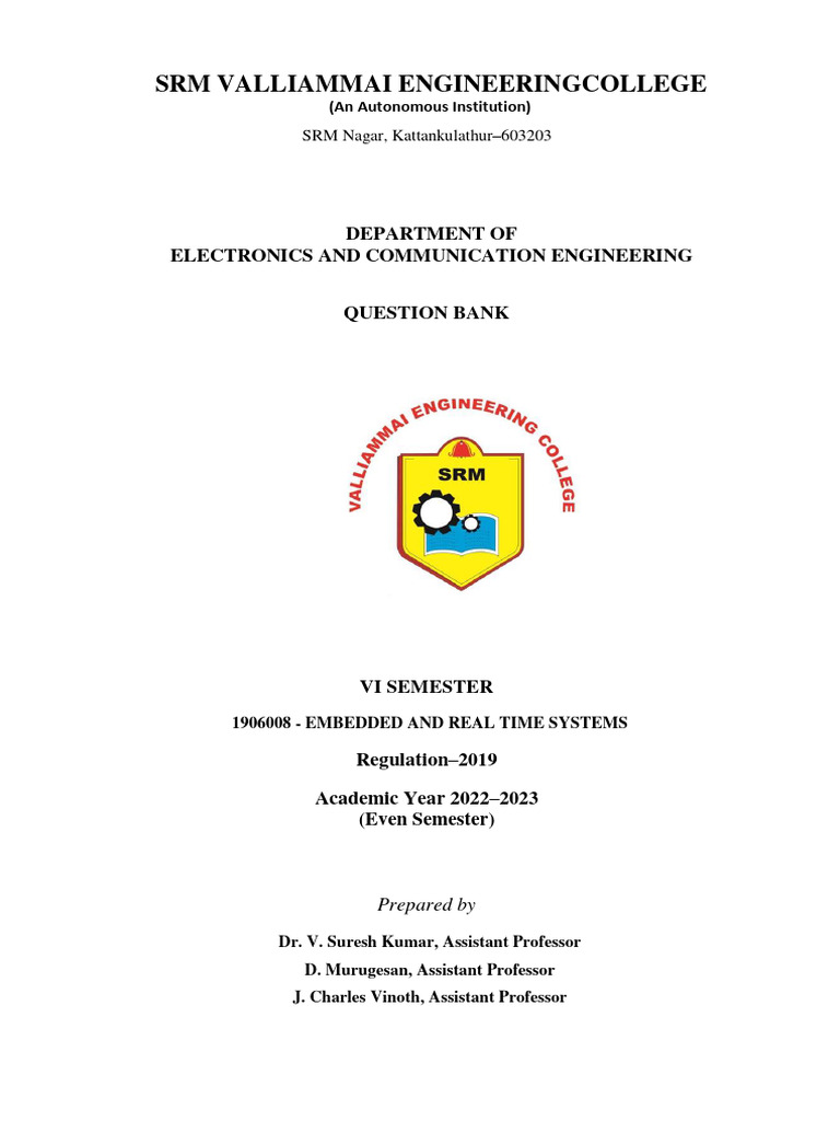 Embedded and Real Time Systems | PDF | Process (Computing) | Scheduling (Computing)