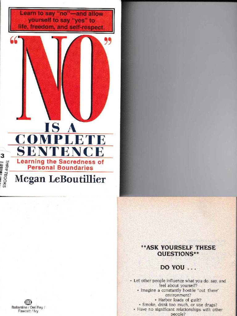 No Is A Complete Sentence Learning The Sacredness of Personal ...