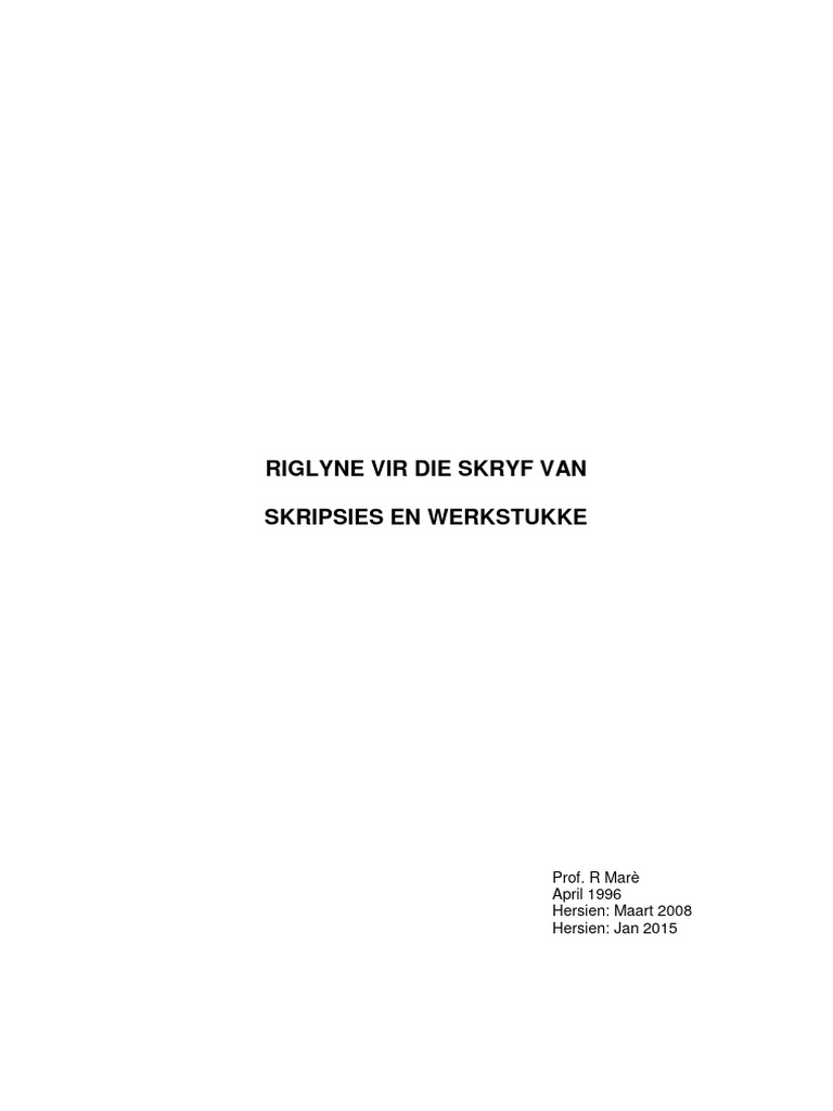 SKRIPSIE BRONNE EN VERWYSINGS Gewysig | PDF