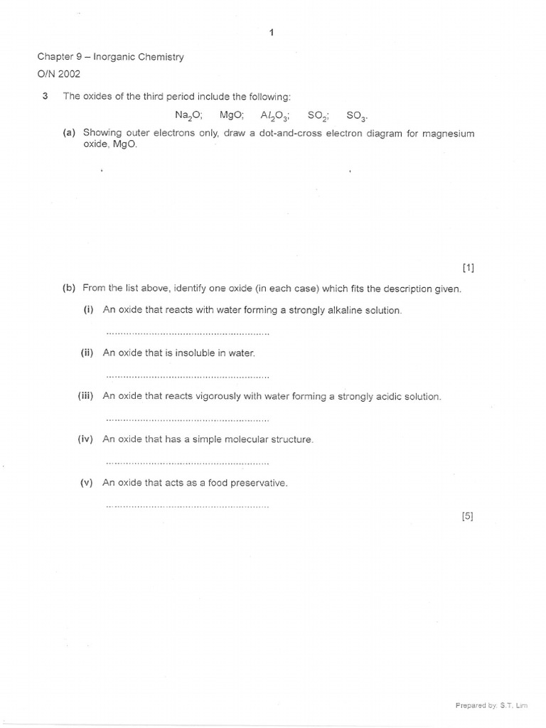 A-Level Questions at Back of Chap 9 Inorganic Chem | PDF