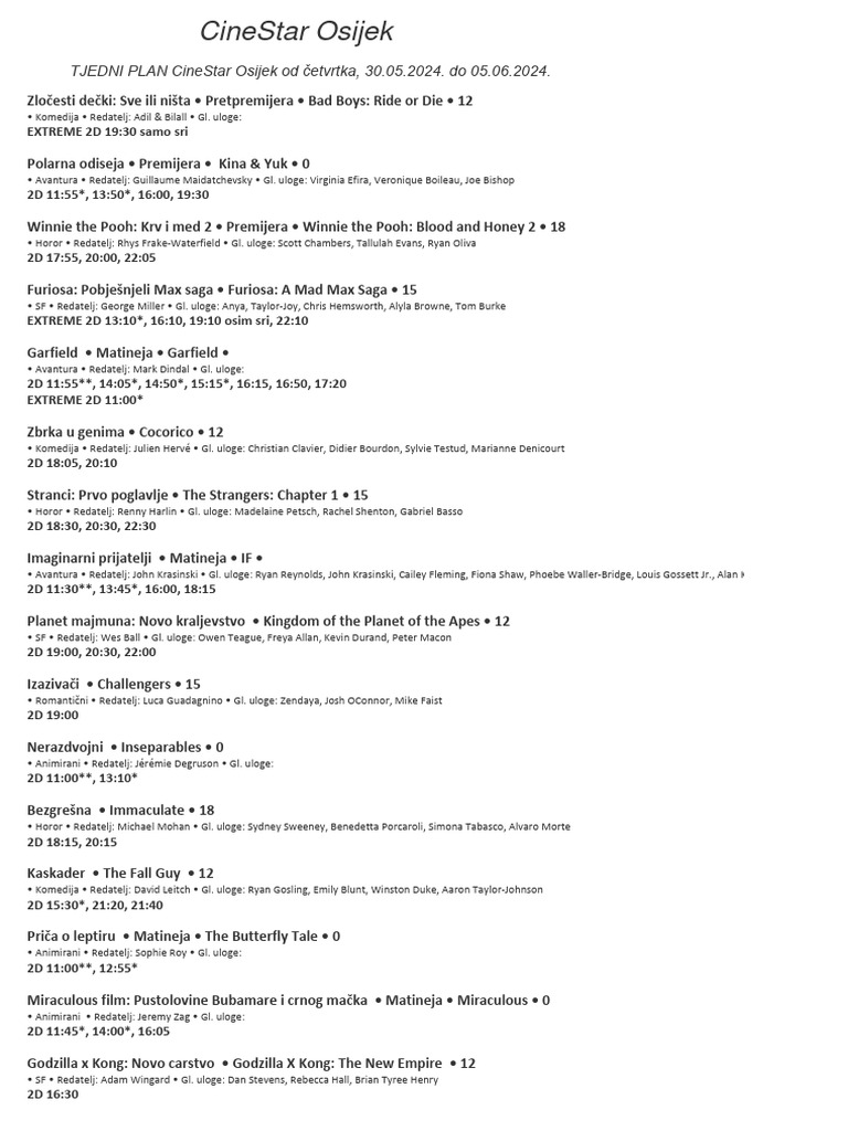 CineStar Osijek 30.05.2024 | PDF