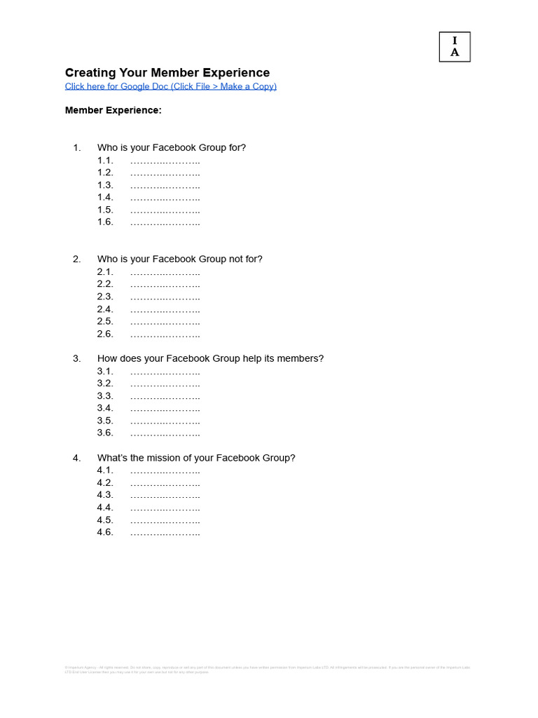 Creating Your Member Experience Pdf Cyberspace Intellectual Property Law