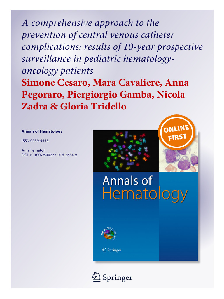 Cesaroetal AnnHematol2016 | PDF | Health Care | Clinical Medicine
