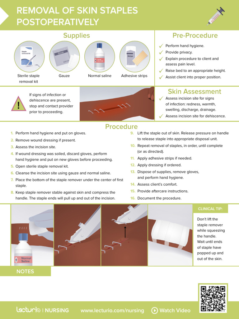 Nursing - CS - Removal of Skin Staples Post Operatively - 02 | PDF ...