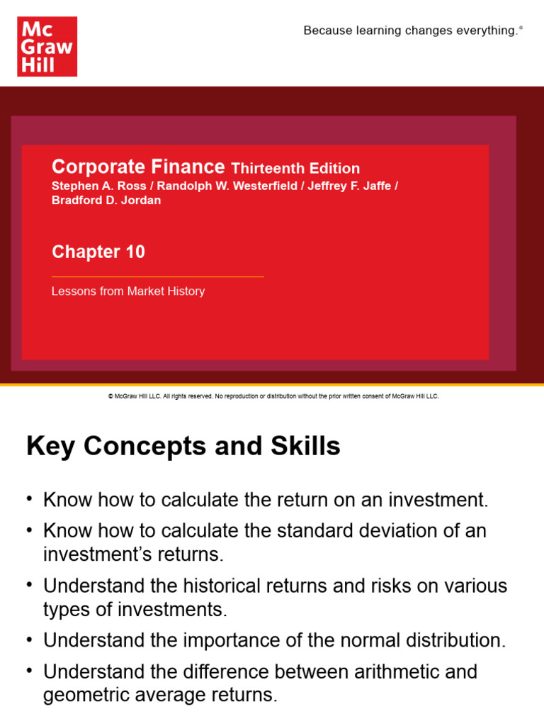 Ross Corporate 13e PPT CH10 Accessible | PDF | Standard Deviation | Normal Distribution