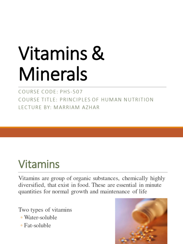 Vitamins & Minerals | PDF | Vitamin | Foods
