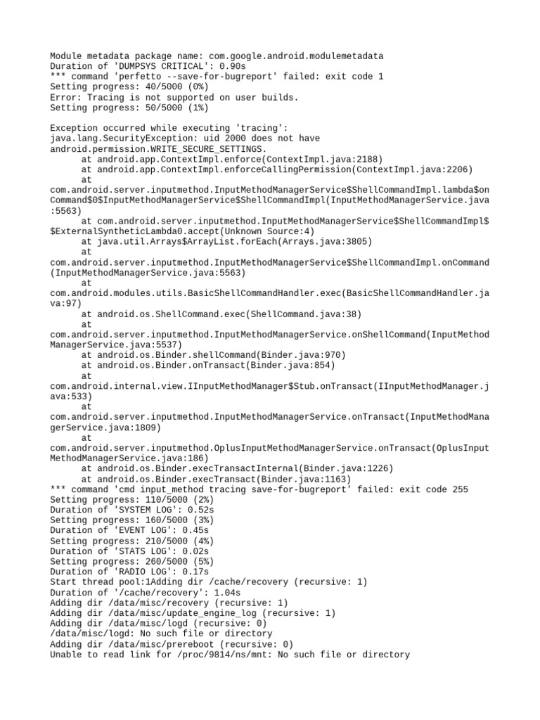 Android Module Metadata Error Logs | PDF | Java (Programming Language) | Information Technology