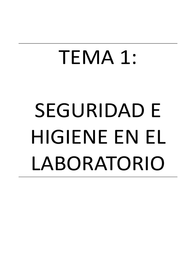 Tema 1 | PDF | Laboratorios | Residuos
