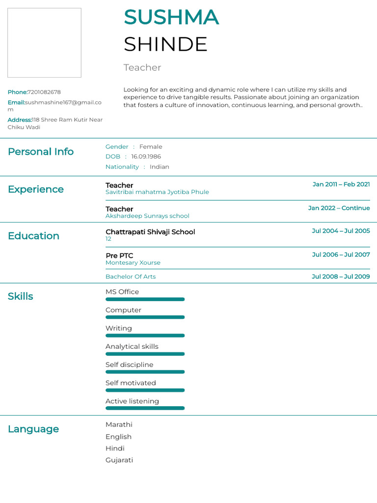 SUSHMA - Resume - 58 | PDF
