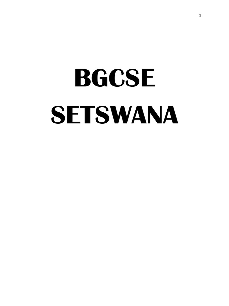 Bgcse Setswana | PDF