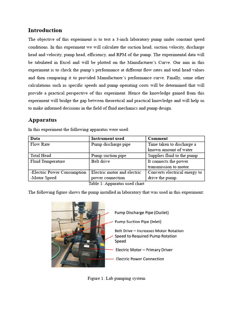 Data Instrument Used Comment | PDF | Pump | Flow Measurement