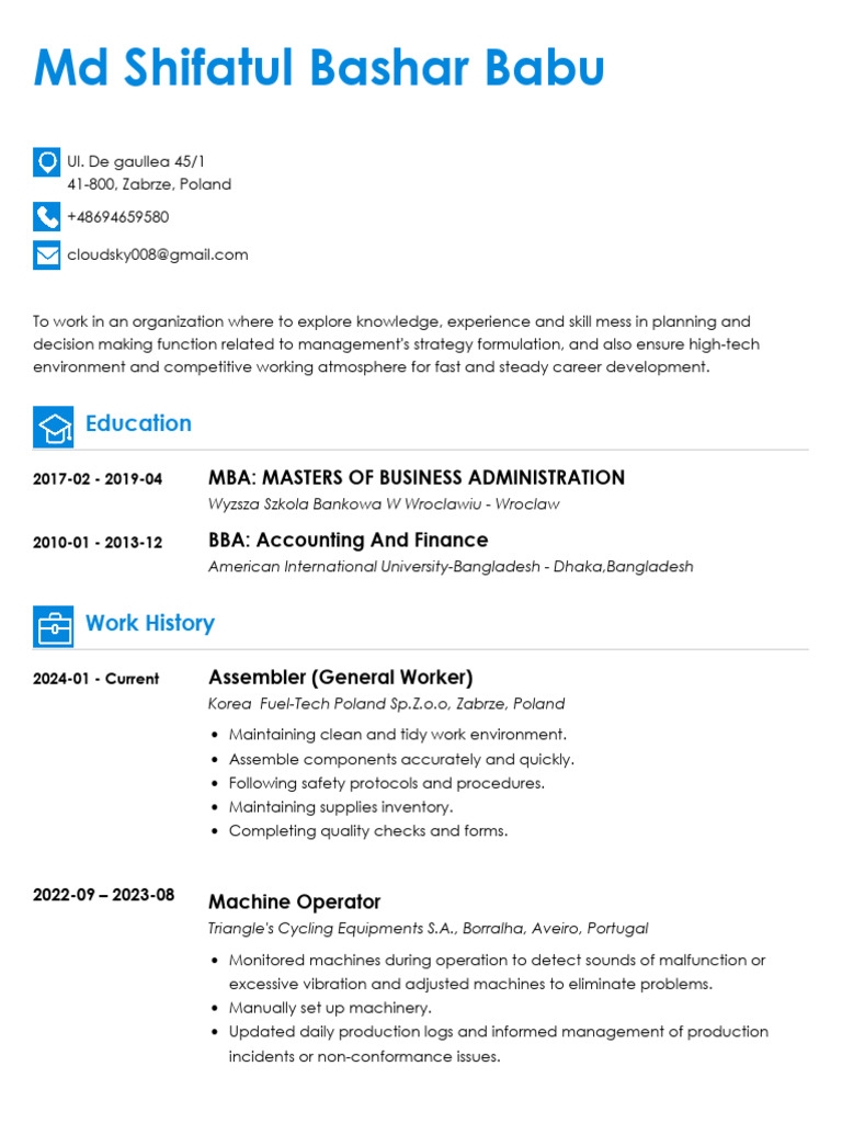 CV - Shifatul Bashar | PDF | Project Management | Risk Management