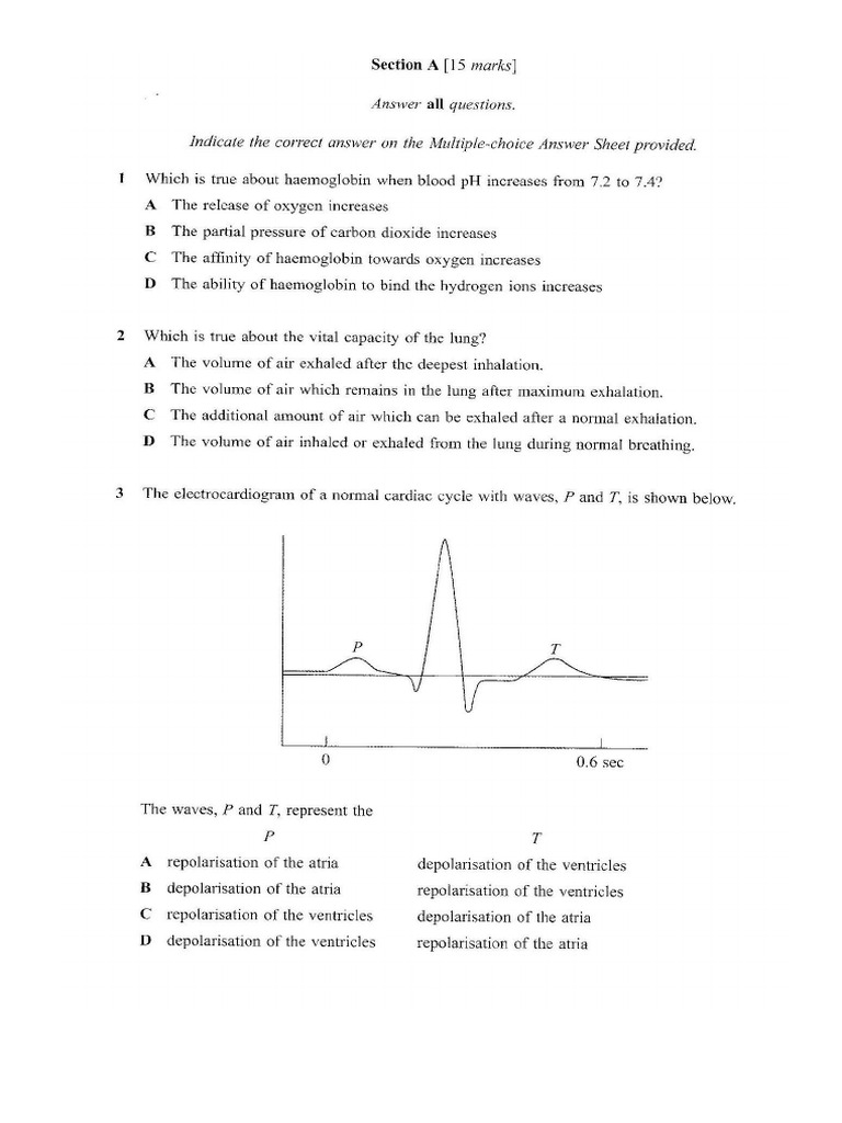 2018 Sem 2 Biology Actual Question | PDF