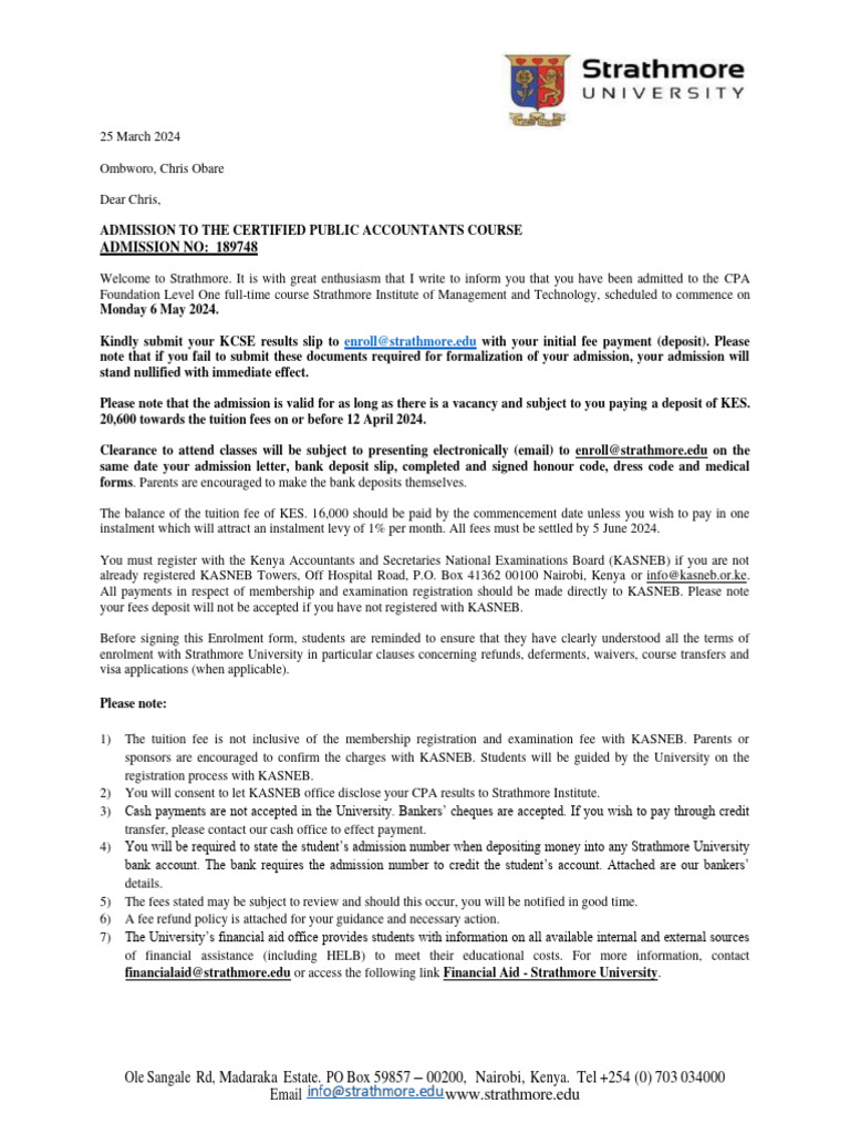 Ombworo, Chris Obare | PDF | Banks | Fee