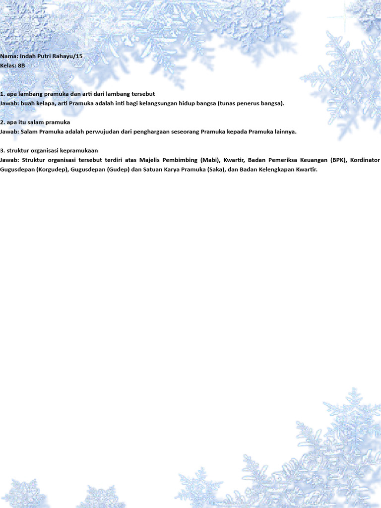 Share TUGAS PRAMUKA INDAH PUTRI RAHAYU | PDF | Agama & Spiritualitas