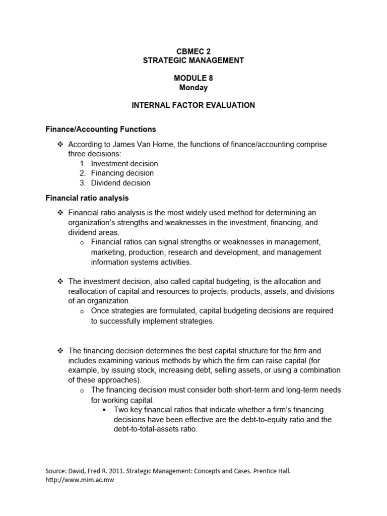 16 CBMEC 2 - Internal Factor Evaluation, PT 2 (Mod 8 MON) | PDF ...