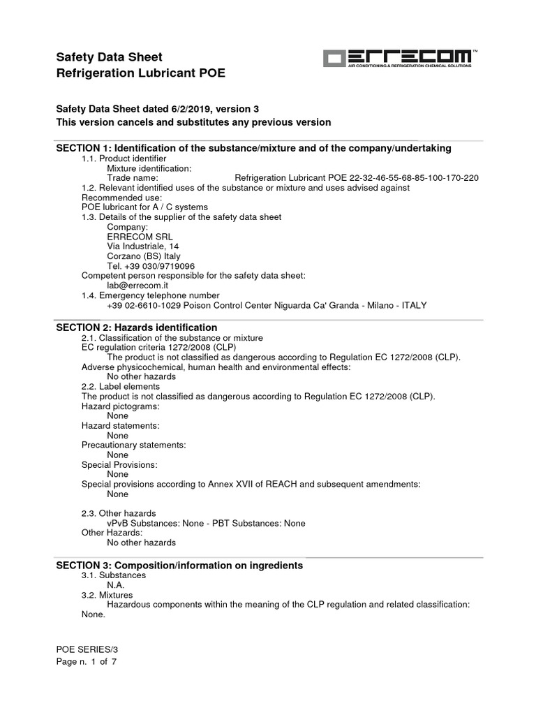 MSDS Lubricant | PDF | Safety | Occupational Safety And Health