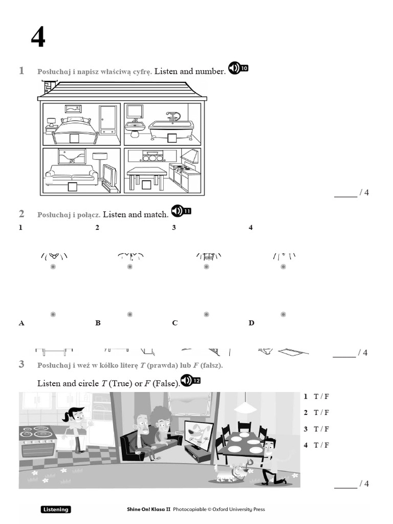 Shine On Klasa 2 Unit 4 Test | PDF