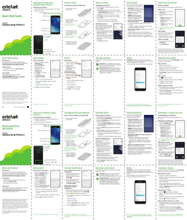 Samsung Galaxy Amp Prime3 Quick Start | PDF | Electronics | Software