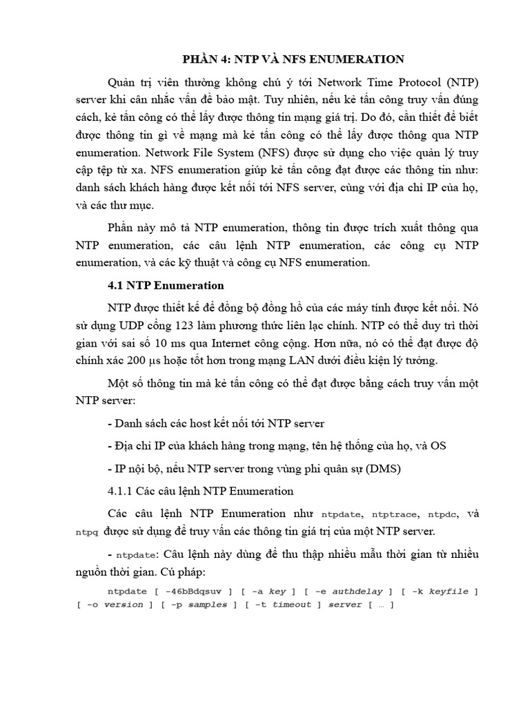 NTP Và NFS Enumeration | PDF