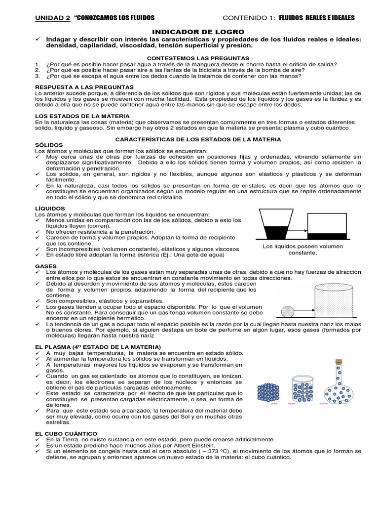 2024 Guión Unidad 2-1 | PDF | Mecánica de fluidos | Gases