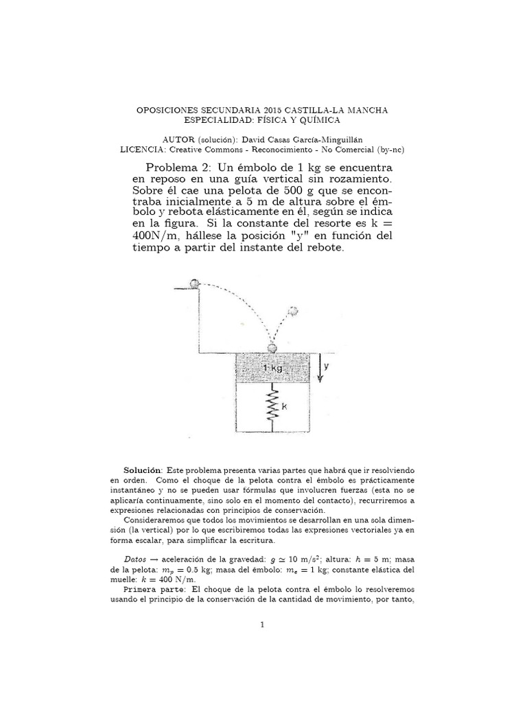 2015CLM Fisica P2 | PDF | Oscilación | Mecánica