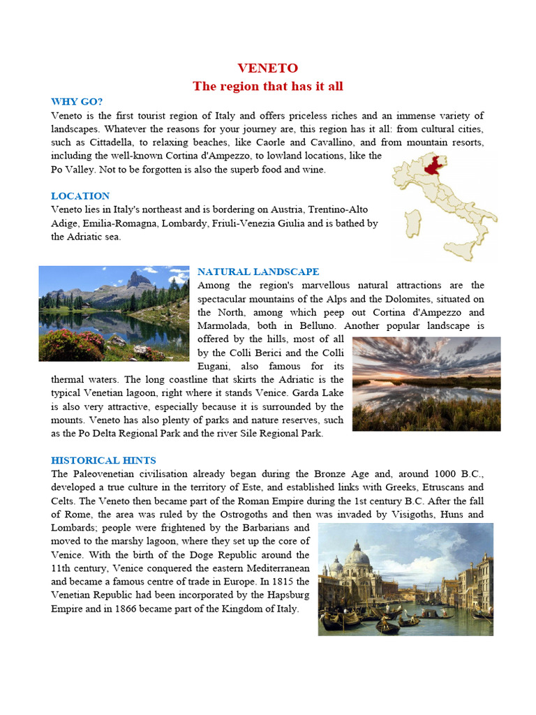 Veneto Tour - English Version | PDF | Veneto | Republic Of Venice