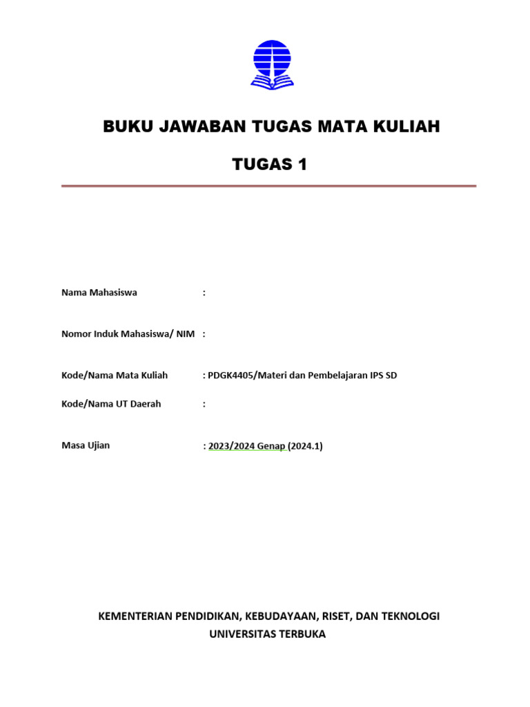 TMK TUGAS 1 PDGK4405 Materi Dan Pembelajaran IPS SD | PDF | Sains & Matematika