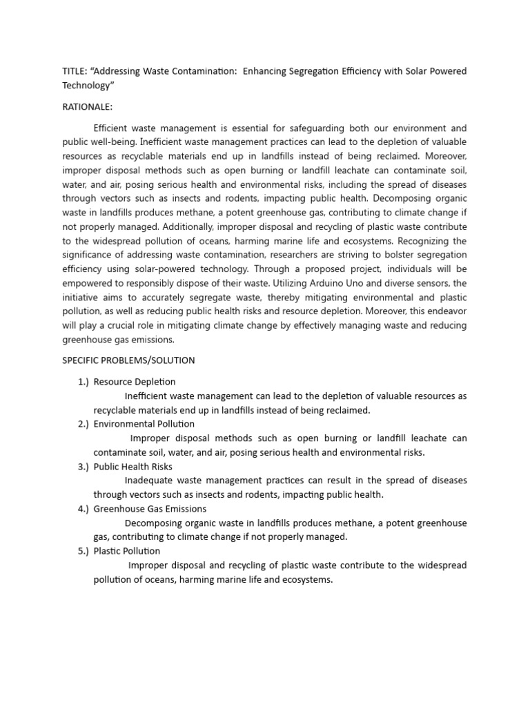 Enhancing Segregation Efficiency With Solar Powered Technology | PDF ...