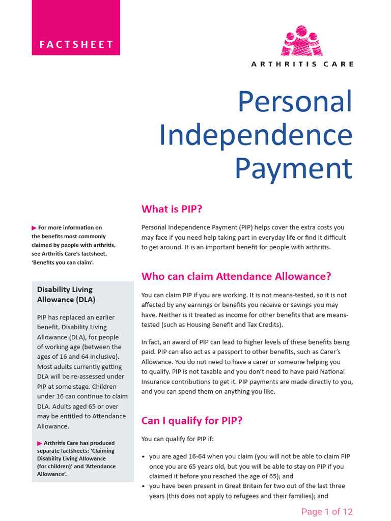 Personal Independence-Payment-Factsheet | PDF