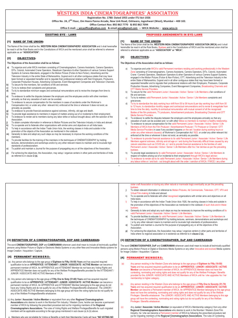 WICA Membership and Objectives Overview | PDF | Employment | Electrician