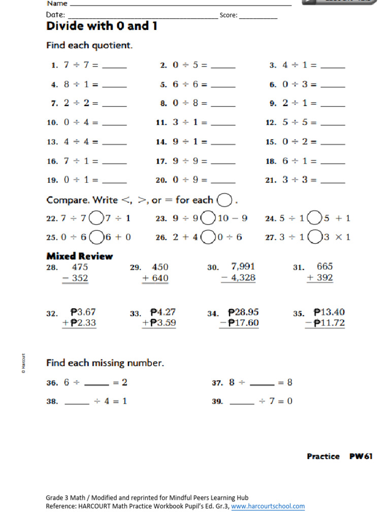 Grade 3 Math Workbook | PDF | Career & Growth