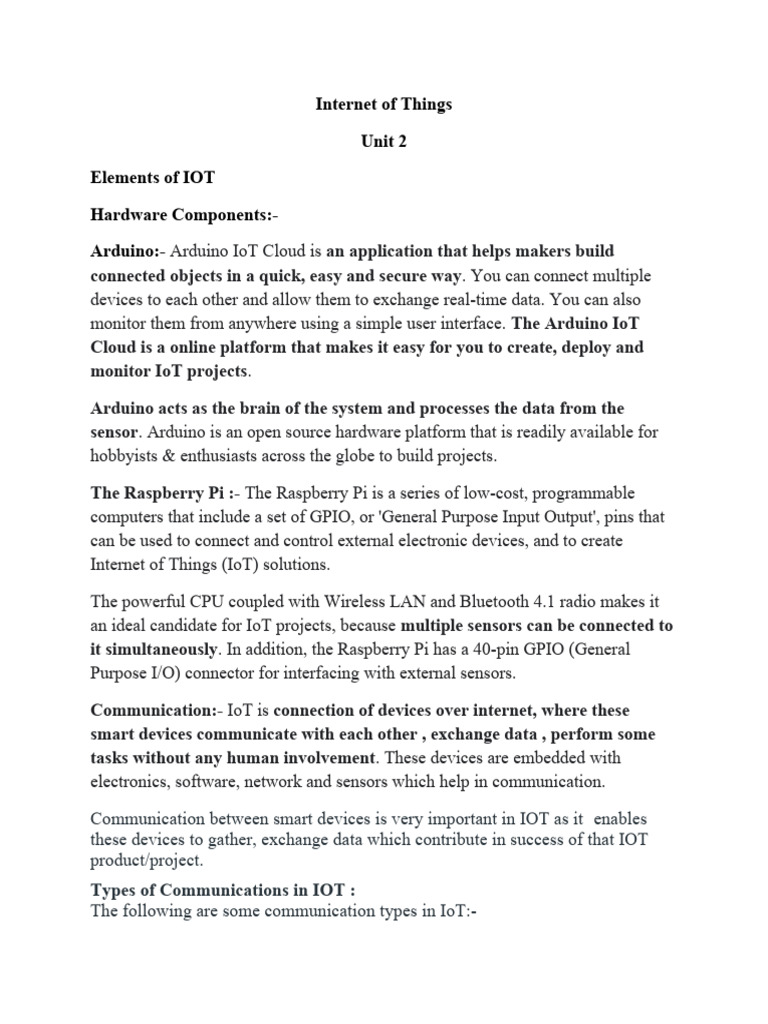 IoT Hardware and Communication Essentials | PDF | Transmission Control ...