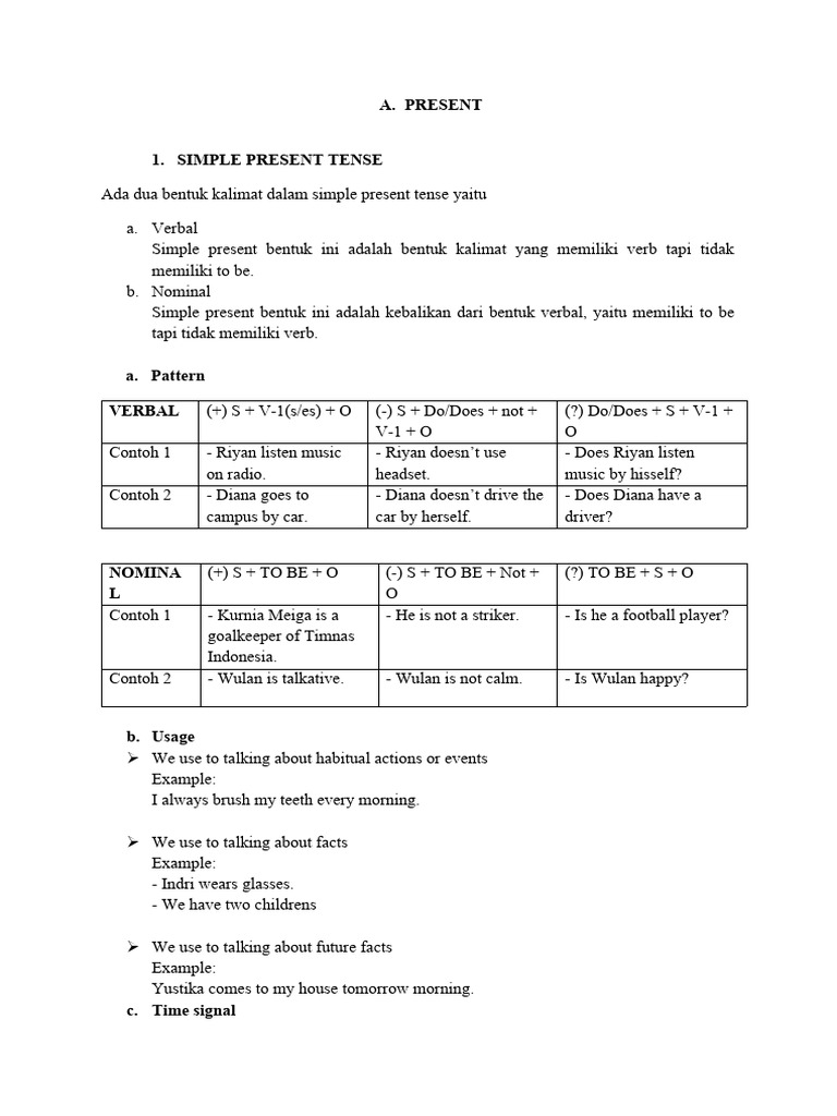 PRESENT | PDF | Language Mechanics | Grammar
