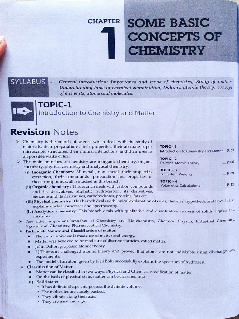 Some Basic Concepts of Chemistry ISC CLASS 11 | PDF | Chemistry | Chemical Substances