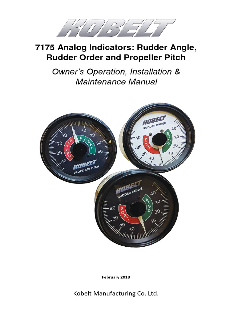 7175 Analog Indicators: Rudder Angle, Rudder Order and Propeller Pitch ...