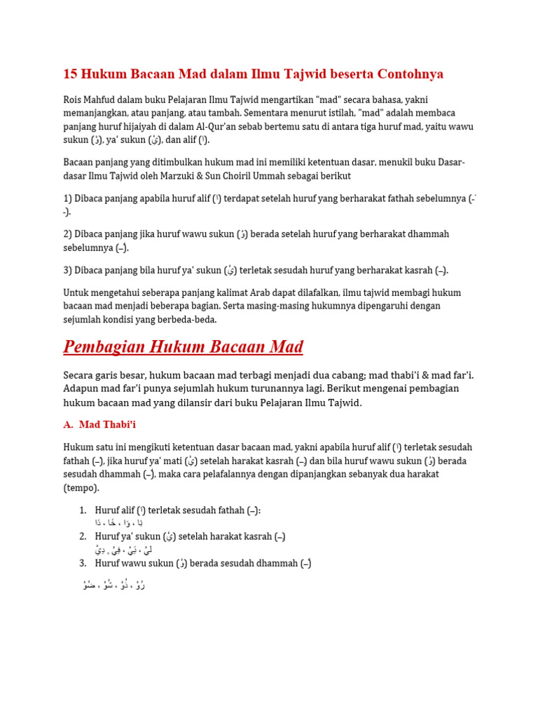 Hukum Bacaan Tajwid | PDF