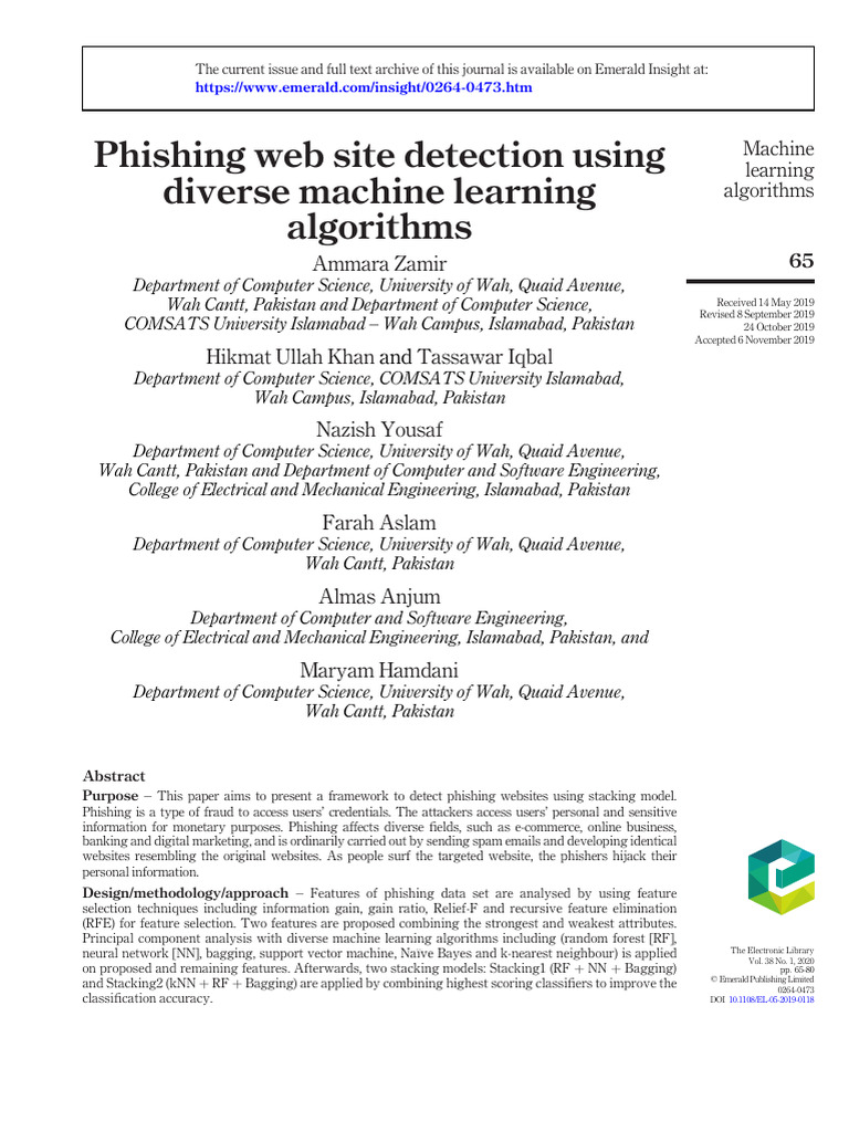 Phishing Web Site Detection Using Diverse Machine Learning Algorithms ... Phishing Web Site Detection Using Diverse Machine Learning Algorithms ...