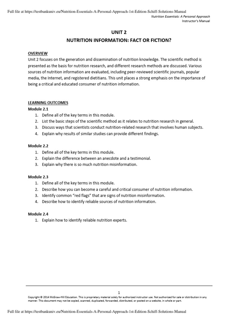 Nutrition Essentials A Personal Approach | PDF | Dietitian