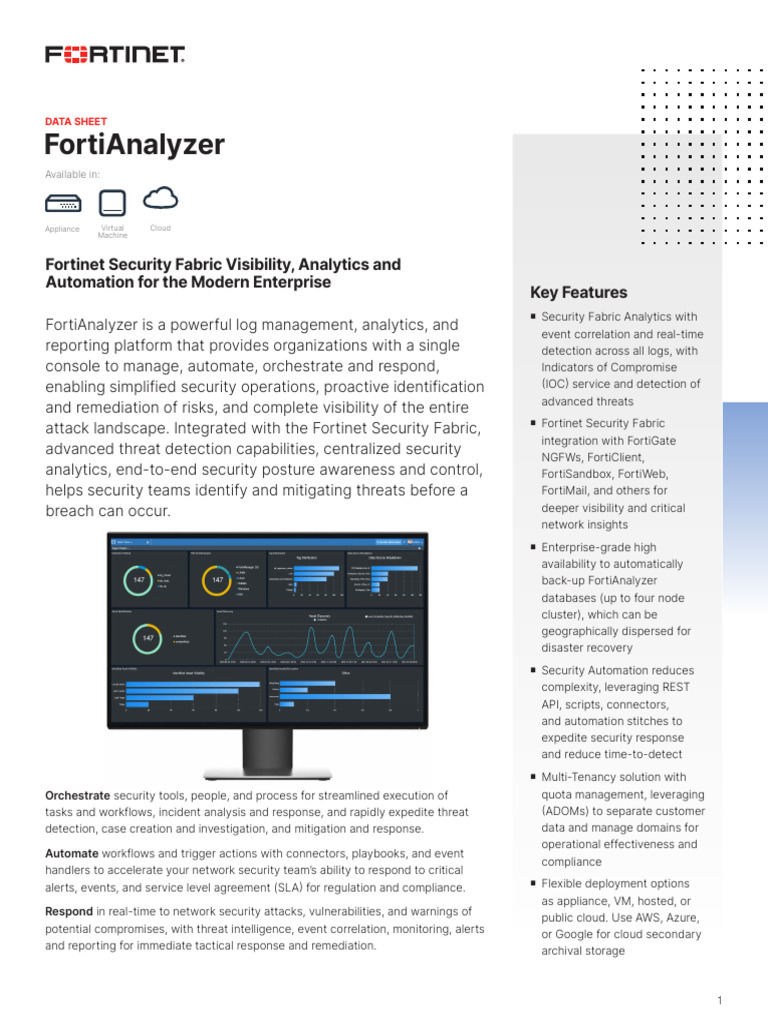 FortiAnalyzer Datasheet | Download Free PDF | Computer Security | Security