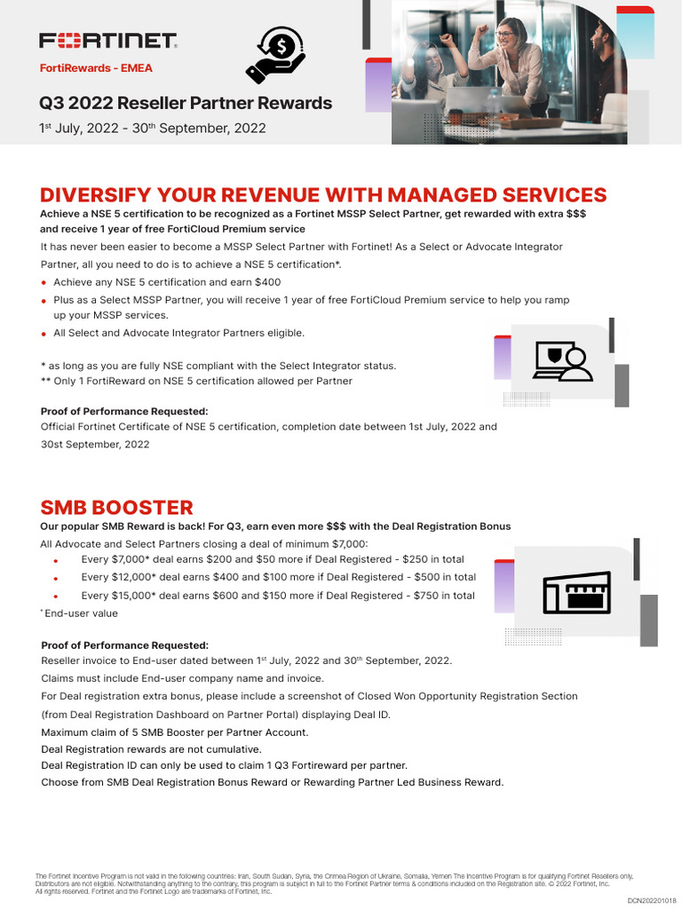 FortiRewards EMEA Flyer 2022 Q3 | PDF